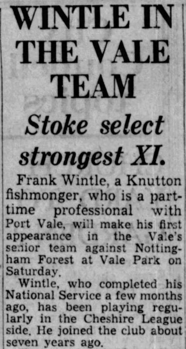 One hit wonders number sixteen: Frank Wintle - onevalefan.co.uk