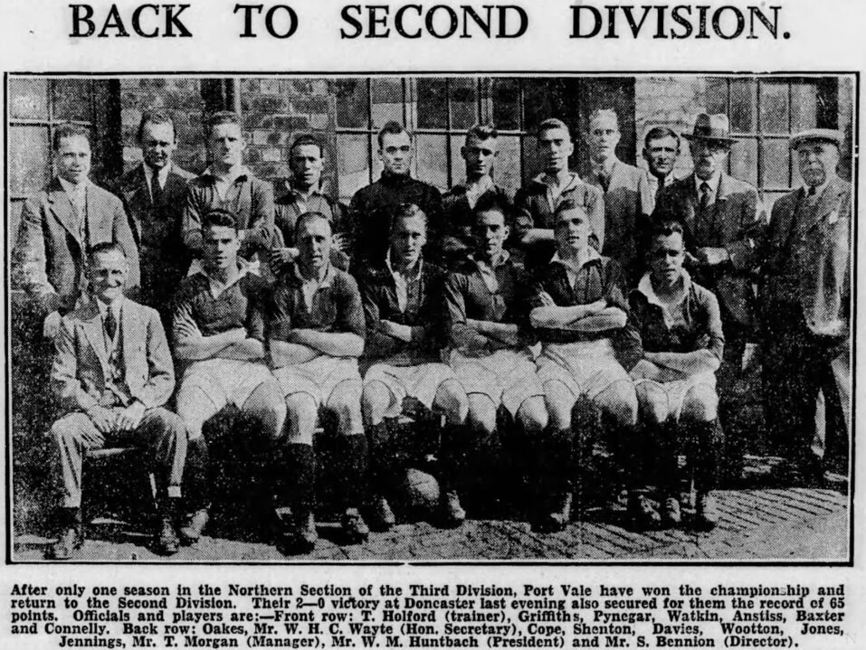 Press coverage of Port Vale’s first-ever promotion in the Football ...